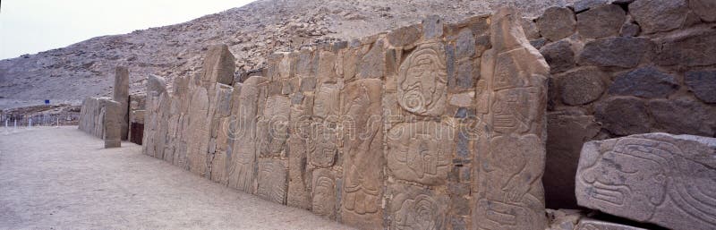 Sechin Ruins Archaeological Site Peru Stock Image - Image of rock, sand ...