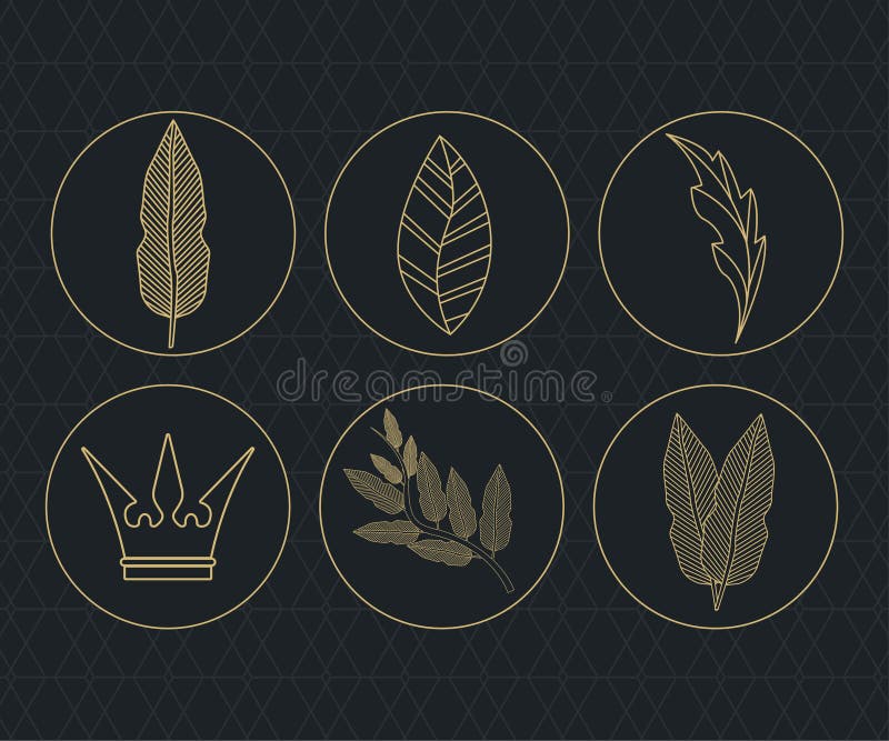 Sechs Elegante Musterembleme Vektor Abbildung - Illustration von ...