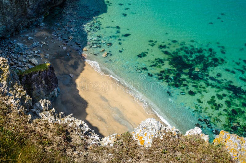 Secluded Beach in Cornwall stock photo. Image of colourful - 67690134