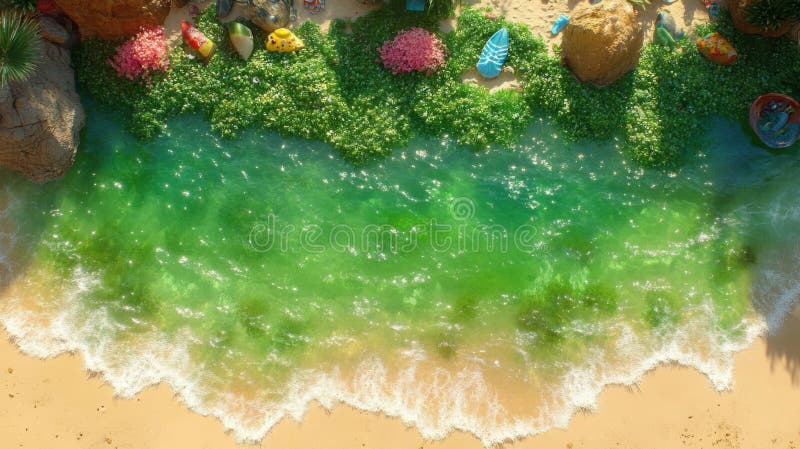 Secluded Cove, Teal Water, Sandy Beach Stock Image - Image of landscape ...