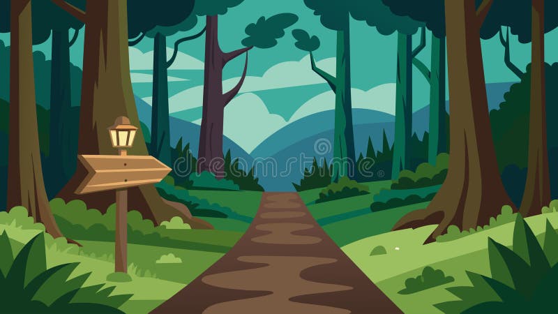 A Secluded Forest Path Marked with Signs Depicting Stoic Wisdom ...