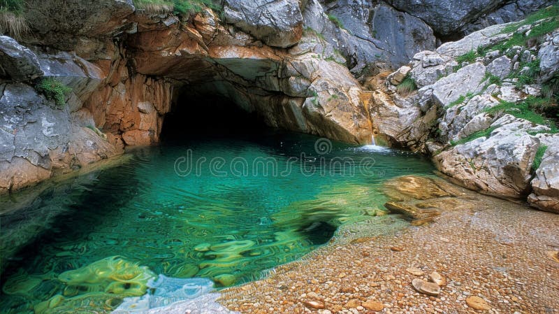 A Secluded Natural Pool Hidden in the Mountains and Fed by a Freshwater ...