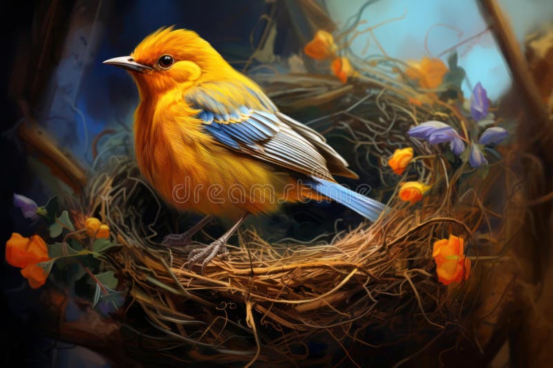 Secluded Nest Bird Single Egg. Generate Ai Stock Illustration ...