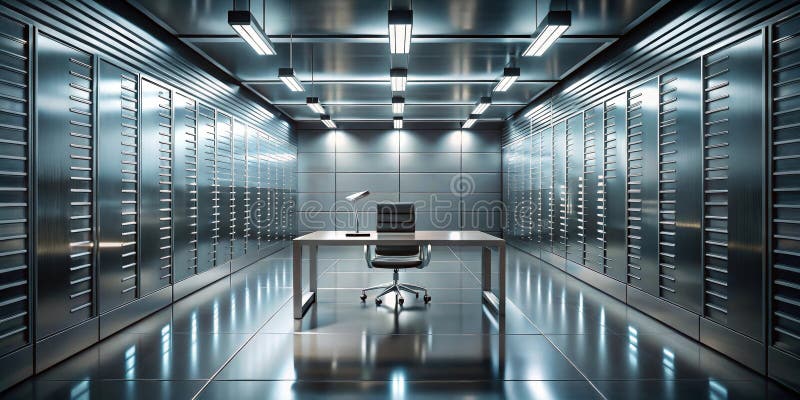 Secluded Office Space within a Modern Secure Storage Facility Featuring ...