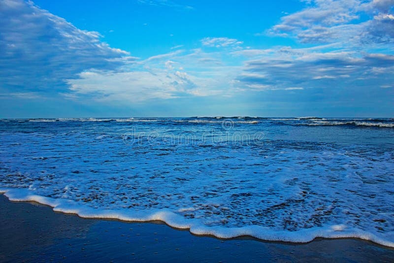 Secluded Sandy Beach with Waves at Dramatic Dawn – South Carolina, USA ...