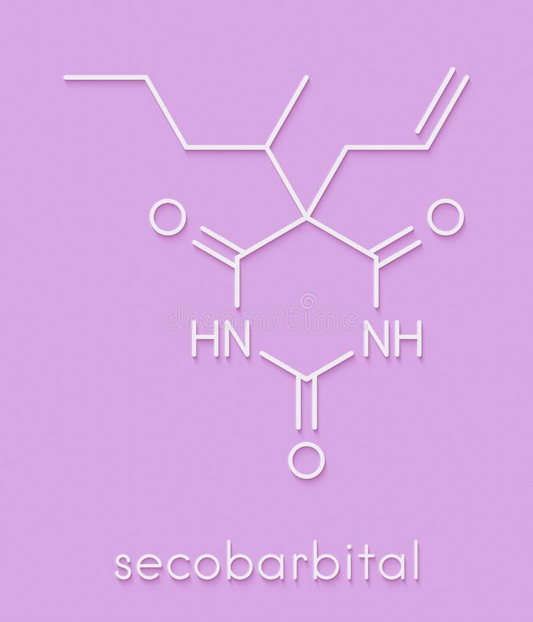 Secobarbital Barbiturate Sedative, Chemical Structure. Skeletal Formula ...