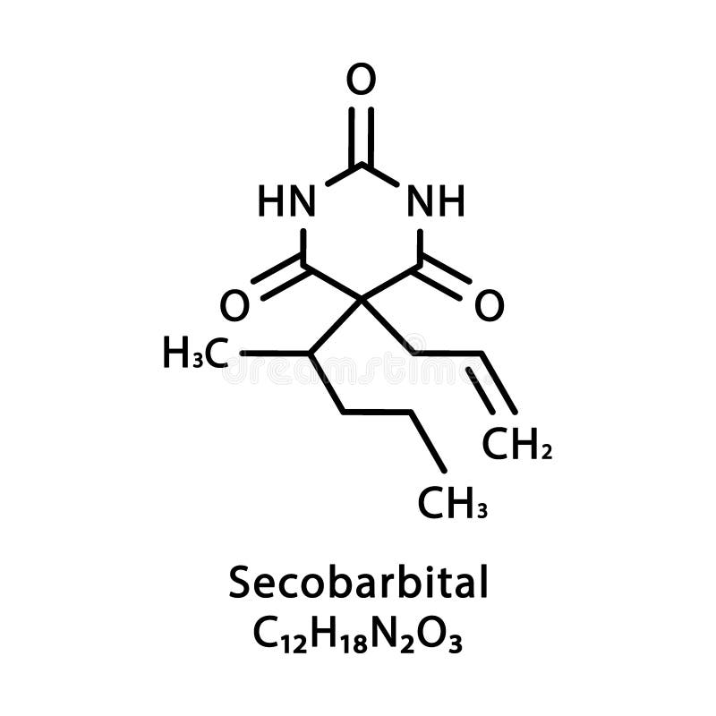 Secobarbital Molecular Structure. Secobarbital Skeletal Chemical ...