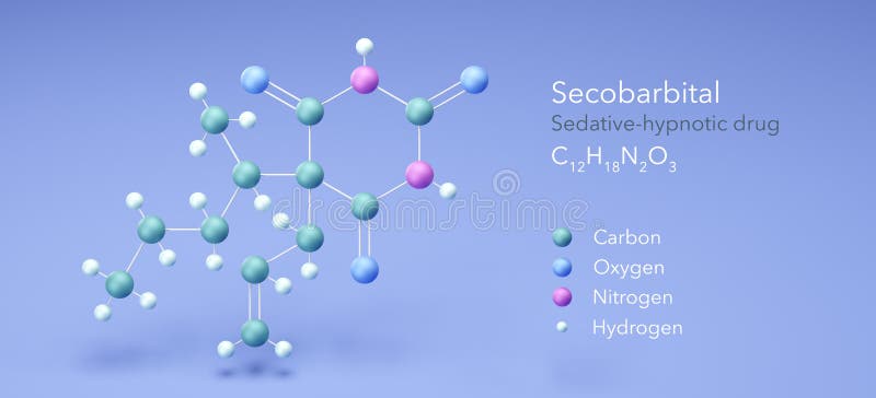 Secobarbital Molecule. Barbiturate Drug with Anaesthetic ...