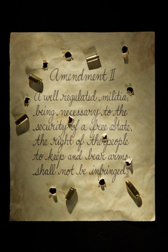 Second Amendment with Bullets and Bullet Holes Stock Photo - Image of ...