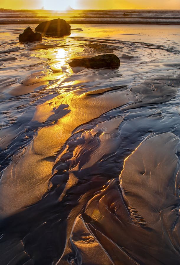 Low Tide Sunset at Second Beach in La Push, Washington Stock Image ...