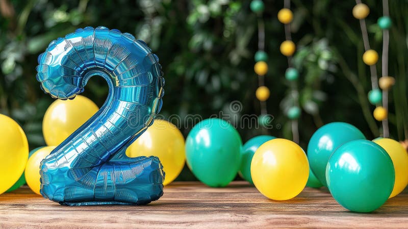 Second Birthday Celebration Theme with Copy Space for Event Design ...