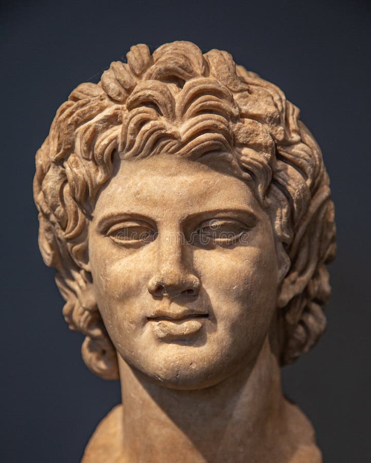 Satyr Bust with Grape Leaves Decoration Stock Image - Image of king ...