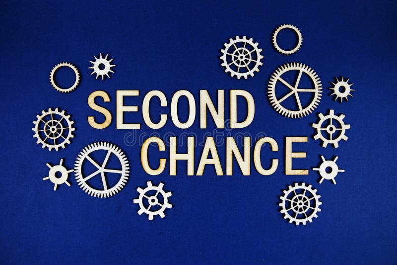 Second Chance Alphabet Letters with Gears Element on Navy Blue ...