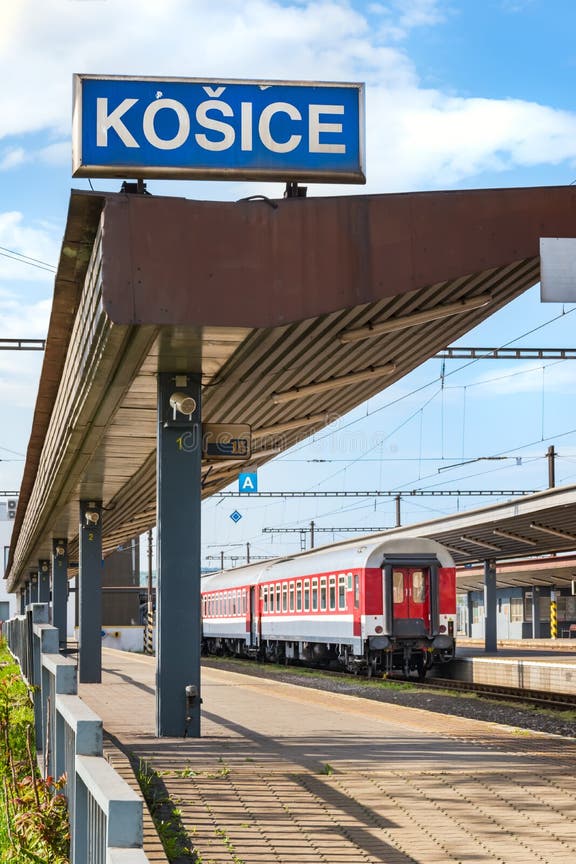 Second Class Coach Still by Platform at Main Railway Station in Kosice ...