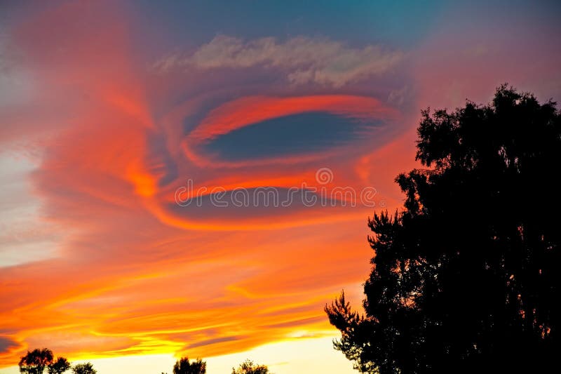 Strange sky at sunset stock image. Image of cloud, colors - 42402061