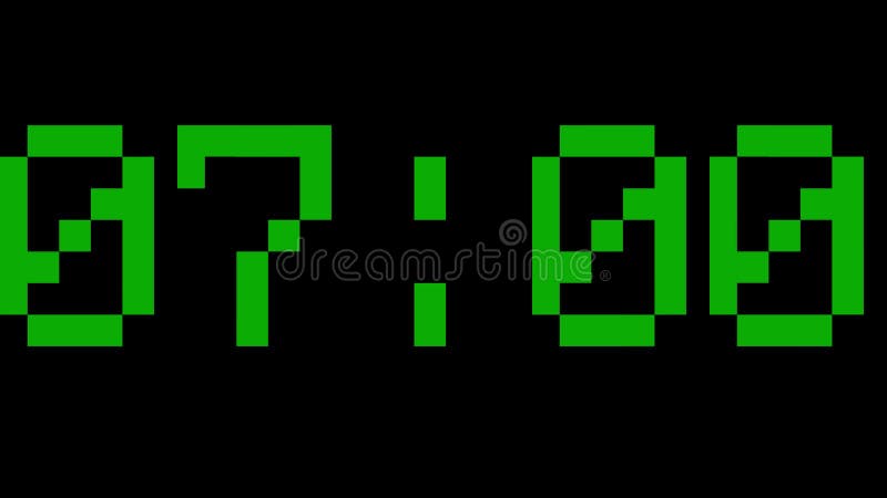 15 Second Countdown Timer Pixelated Digital Font Changing Color Black ...