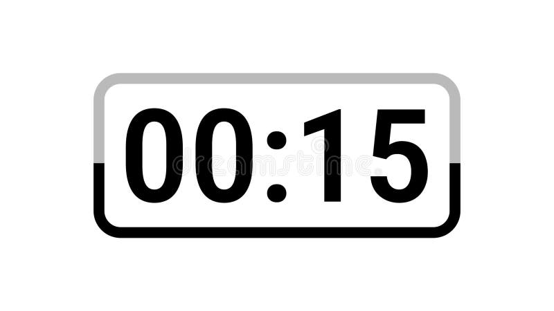 30 Second Countdown Timer with Rounded Rectangle Frame on White ...