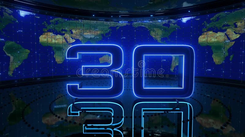 60-Second Countdown with World Map Animation Stock Video - Video of ...