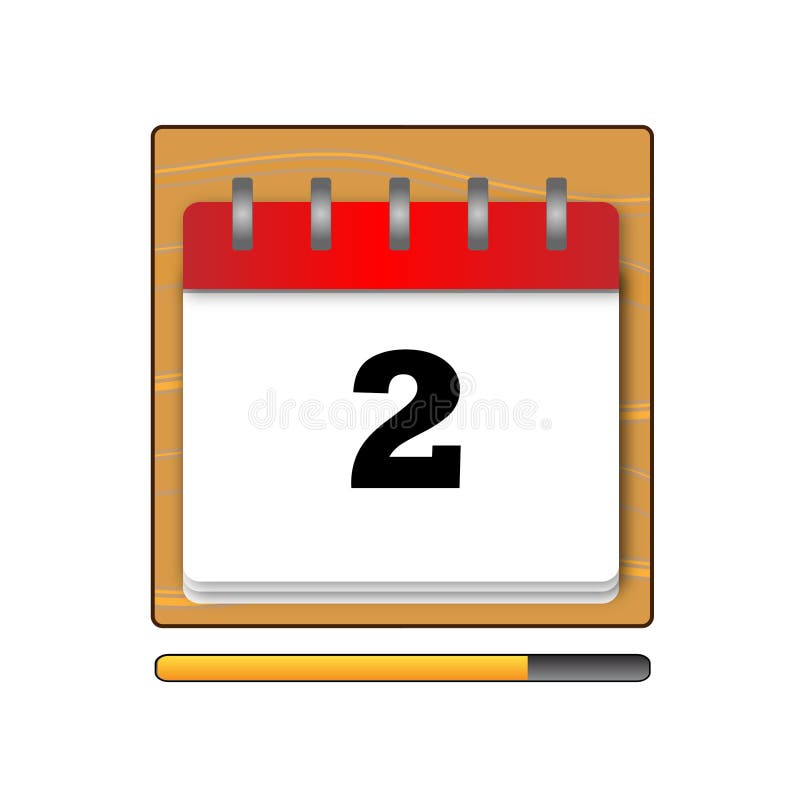 The Second Day in the Calendar Stock Illustration - Illustration of ...