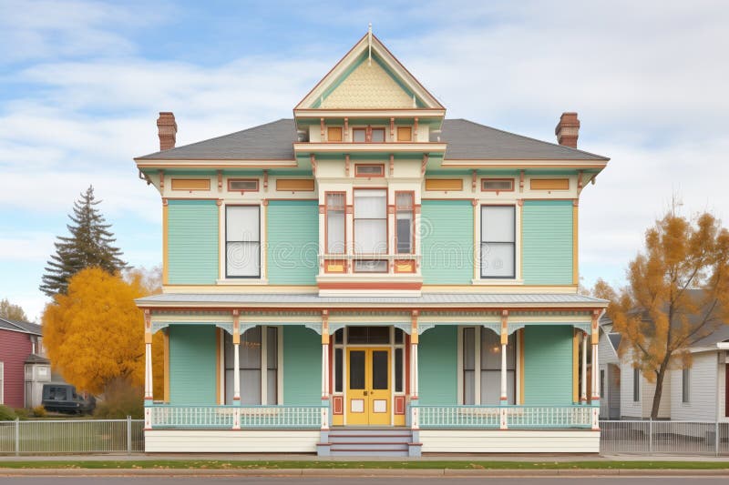 Second Empire Victorian House with a Bracketed Cornice Stock Image ...