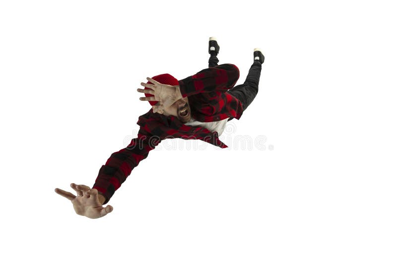 A Second before Falling - Young Man Falling Down with Bright Emotions ... A Second before Falling - Young Man Falling Down with Bright Emotions ...