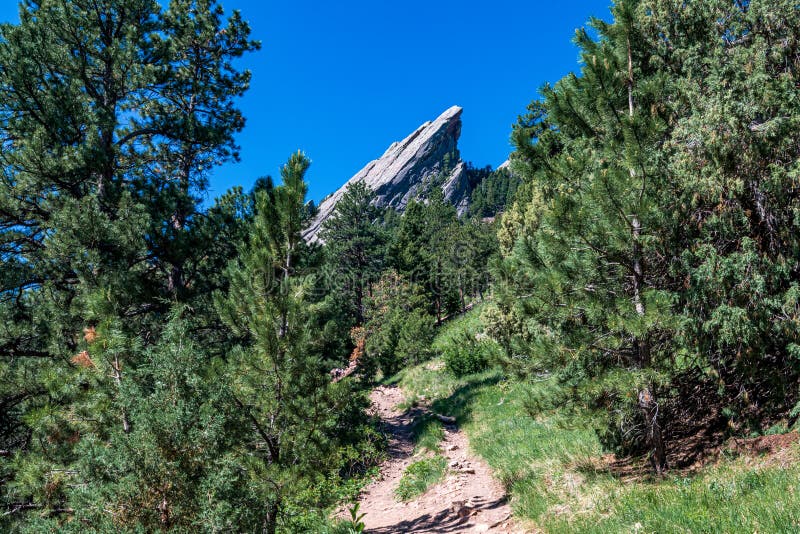 Second Flatiron from Flatirons Trail Stock Photo - Image of landscape ...
