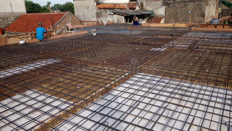 Second Floor Slab Reinforcement Construction Stock Photo - Image of ...