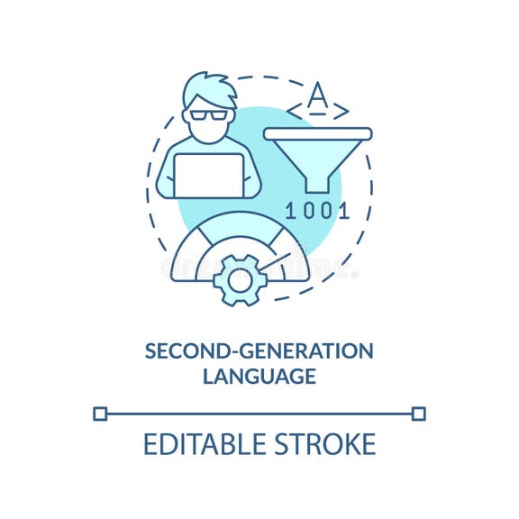 Second-generation Programming Language Turquoise Concept Icon Stock Illustration - Illustration ...