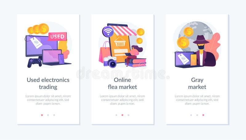 Second-hand Device Purchasing App Interface Template. Stock Vector ...