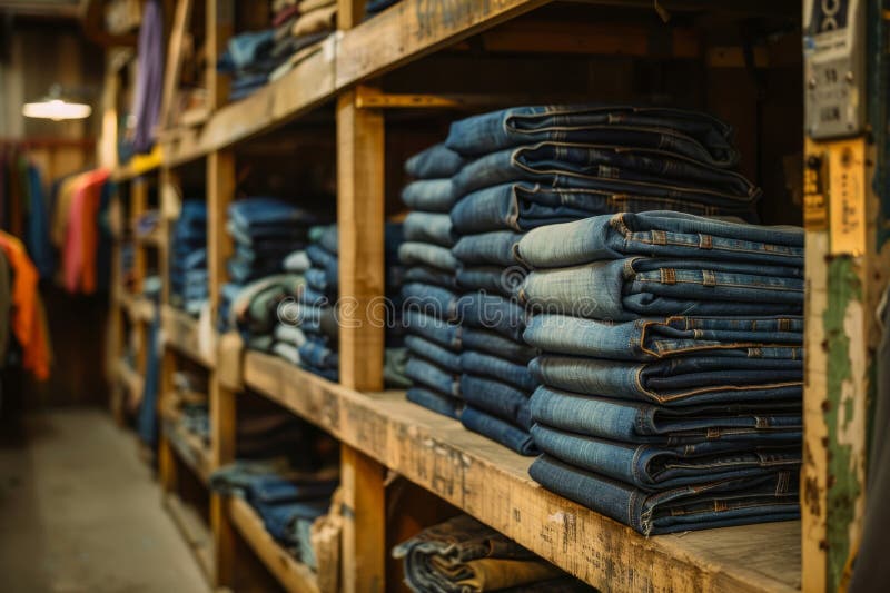 Second Hand Jeans in the Store Stock Photo - Image of blue, pants ...