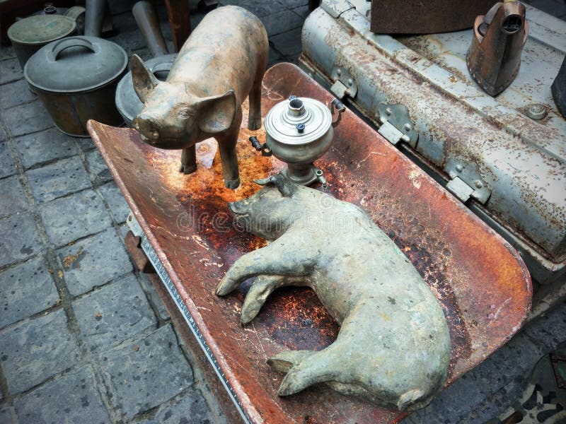 Second Hand Market, Old Objects for Sell, Stock Image - Image of metal ...