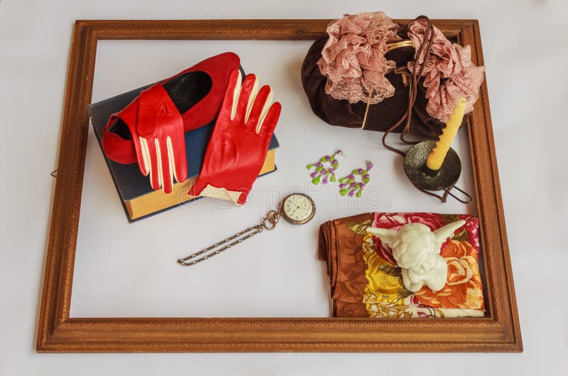 The Second-hand Market and Vintage Stock Photo - Image of lace, green ...