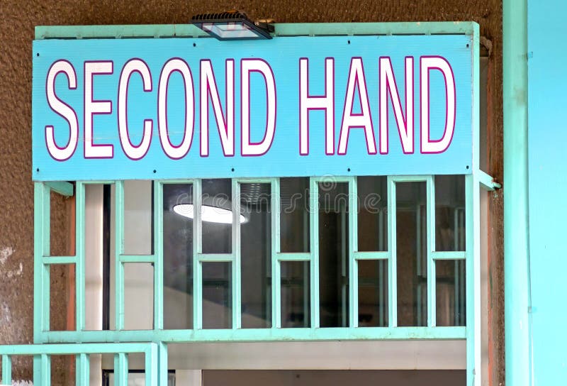 Second hand shop on facade stock image. Image of commercial - 251186685