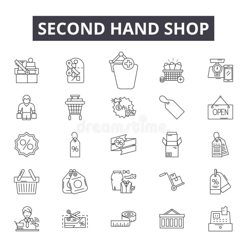 Second Hand Shop Line Icons, Signs, Vector Set, Linear Concept, Outline ...
