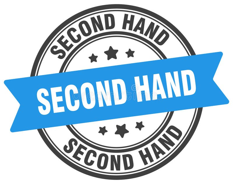 Second Hand Stamp. Second Hand Label on Transparent Background. Round ...