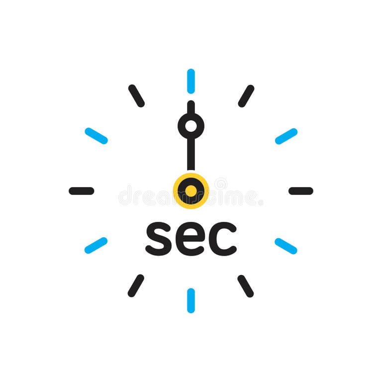 Multi Color Icon for Second, Time, Clock Stock Illustration ...