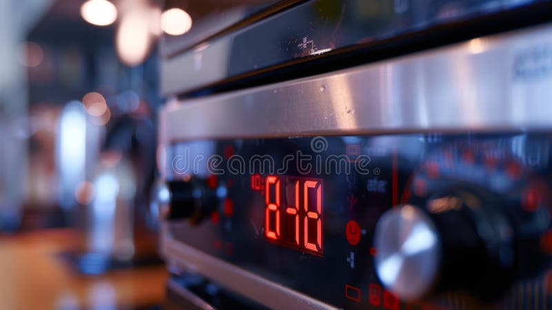 In the Second Image a Closeup of the Digital Kitchen Timer Display ...