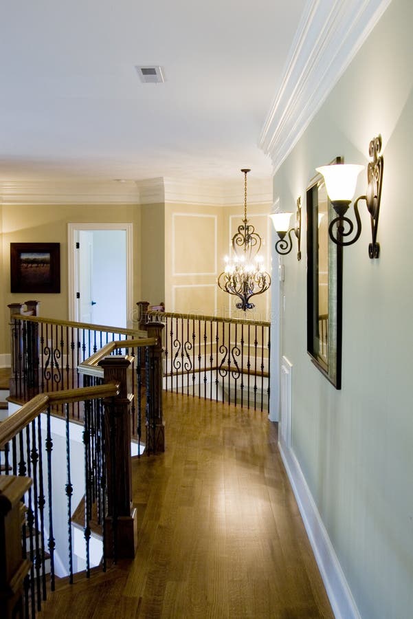 Second level hallway stock photo. Image of fixture, high - 16477544