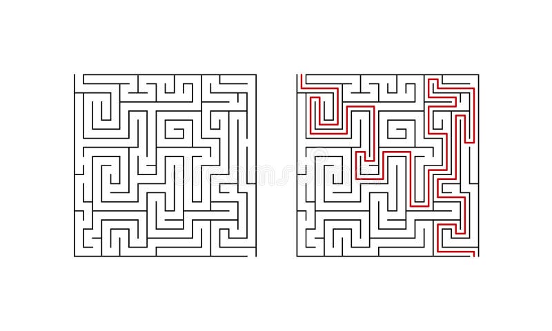 Second Level Puzzle with Solution Stock Vector - Illustration of ...