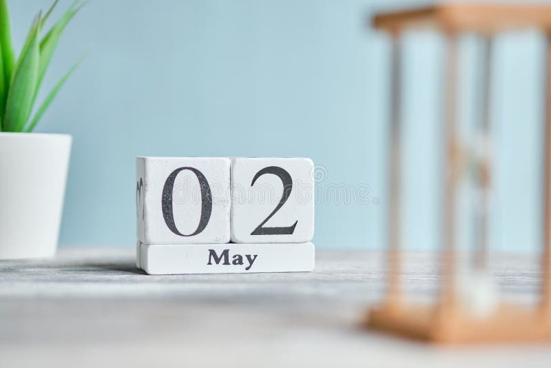 02 Second May Month Calendar Concept on Wooden Blocks Stock Image ...