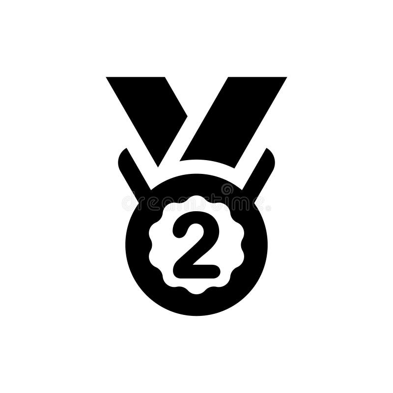 Second medal icon stock vector. Illustration of symbol - 223996112