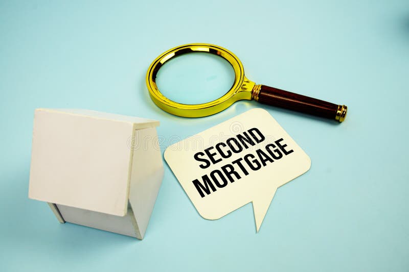 Second Mortgage Text Message on Sticky Note with Magnifying Glass and ...