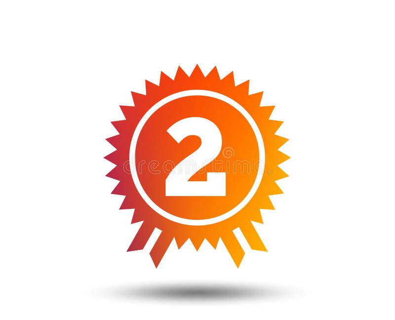 Second Place Award Sign Icon. Prize for Winner. Stock Vector - Illustration of gradient, sign ...