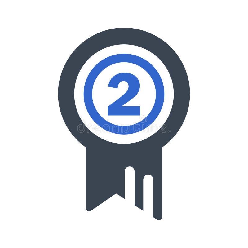 Second place badge Icon stock vector. Illustration of reward - 290854913