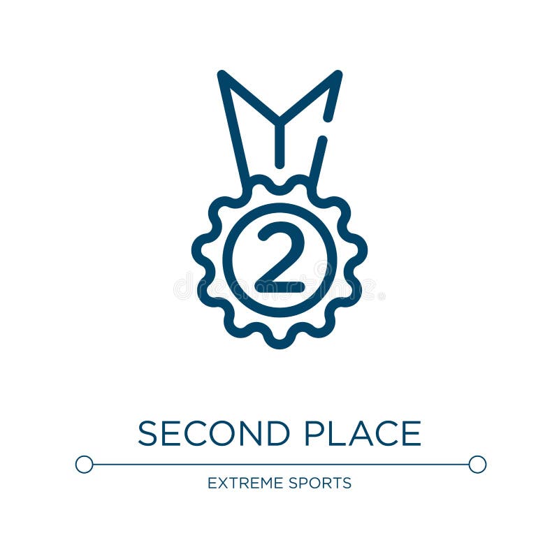 Second Place Icon. Linear Vector Illustration from Sports Collection ...