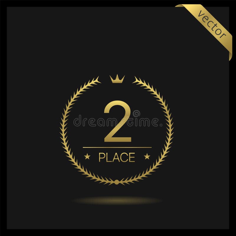 Second Place Laurel Wreath Icon Stock Vector - Illustration of place ...