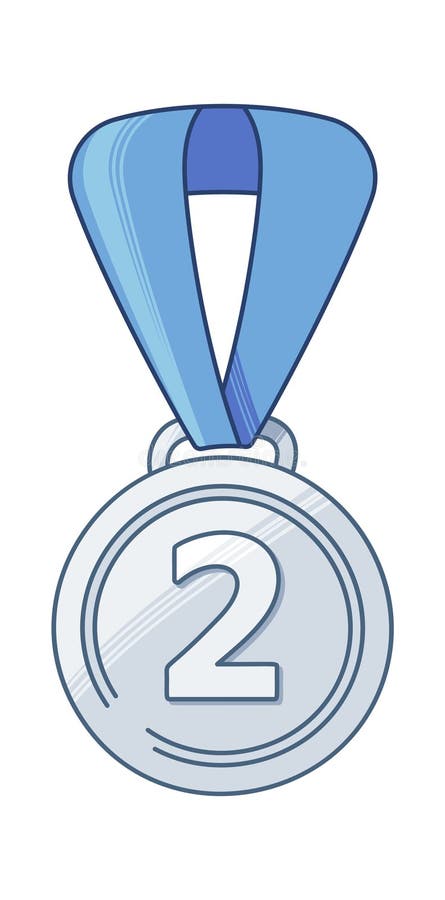 Second Place Medal Hand Drawn Stock Vector - Illustration of ranking ...