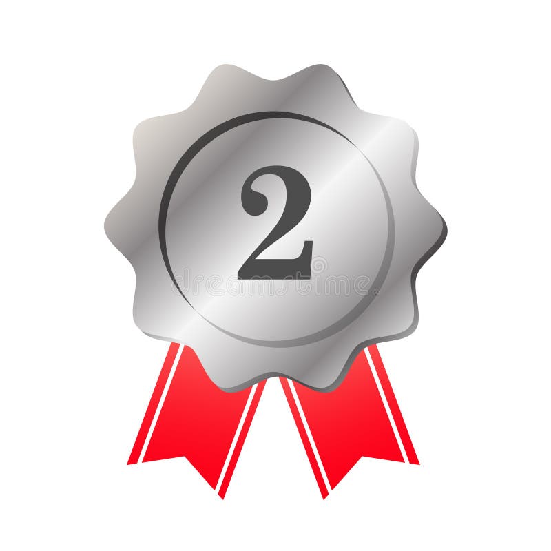 Second Place Medal in Silver Gradation Stock Vector - Illustration of ...