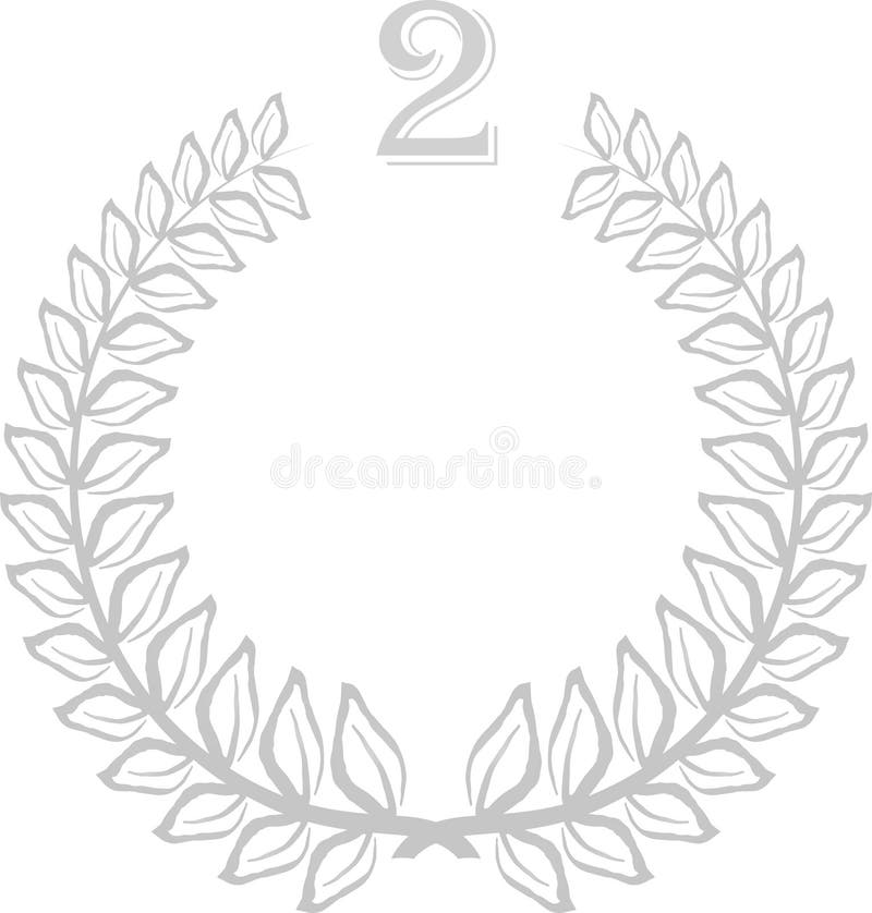 Second Place Round Frame of Silver Laurel and Crown Stock Vector ...