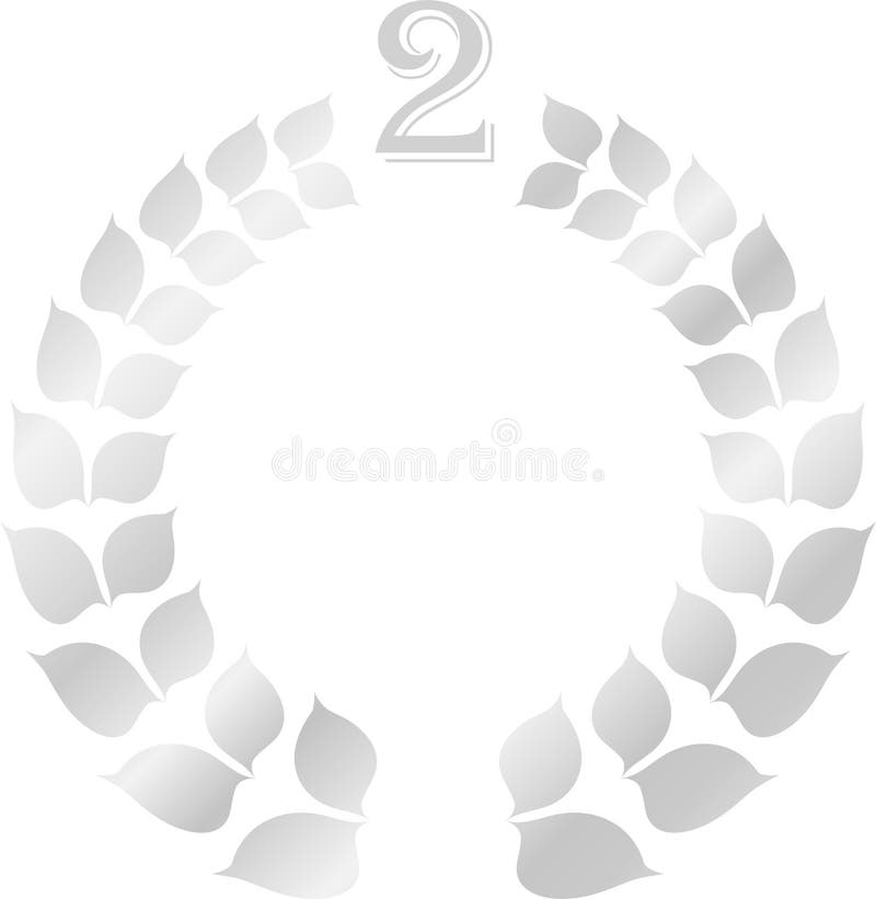 Second Place Round Frame of Silver Laurel and Crown Stock Vector ...